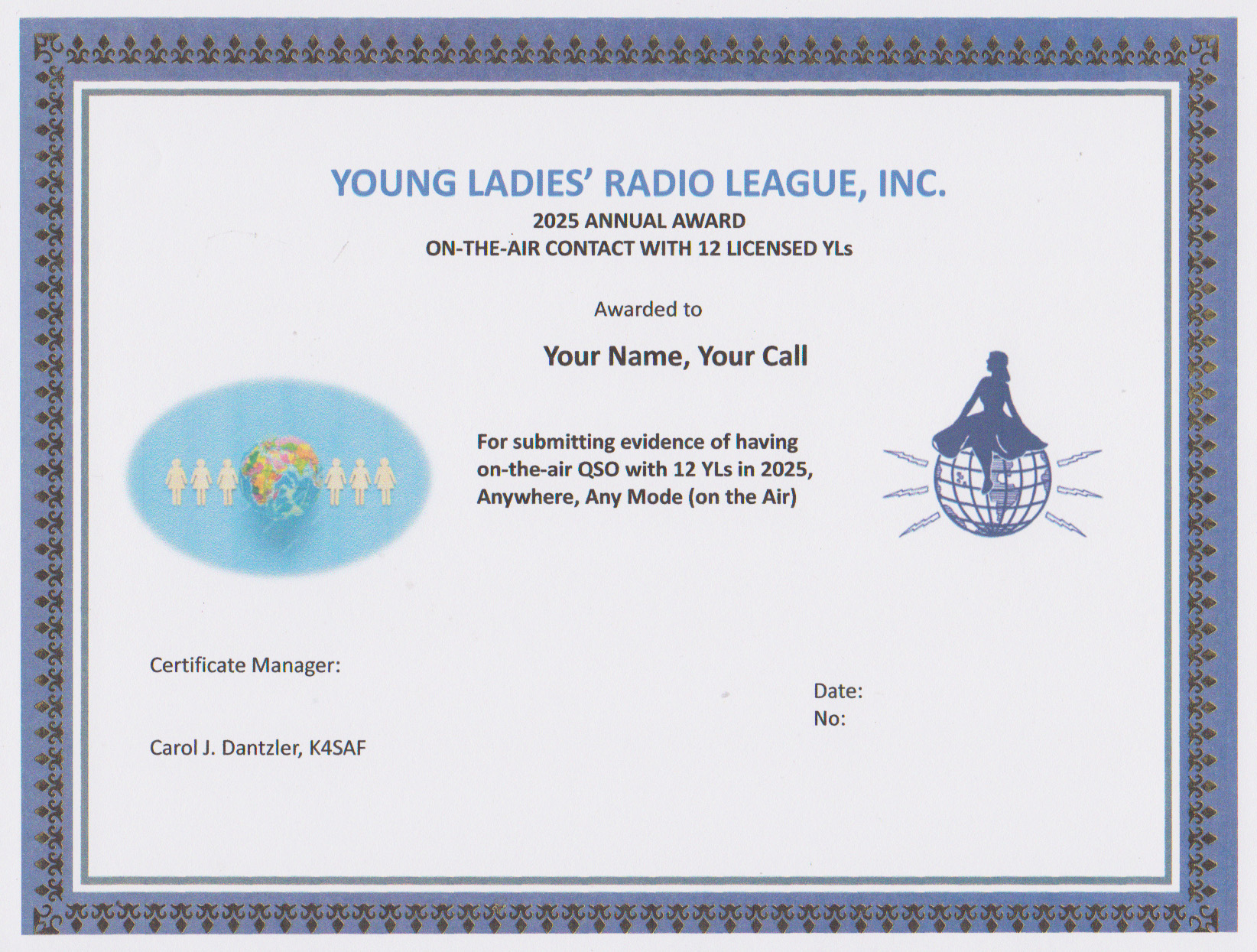 Certificates - Young Ladies Radio League